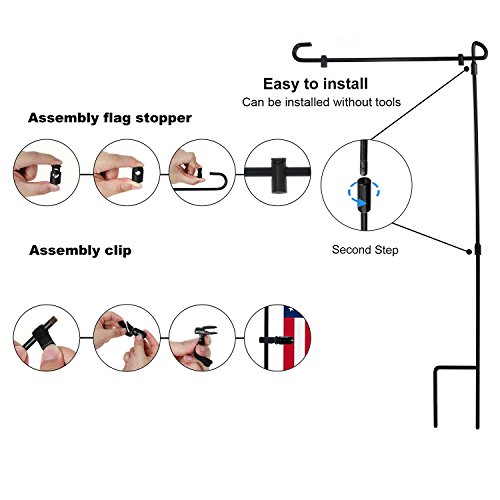 HOOSUN Accessories 20 Pack Garden Flag Stand-Holder-Pole Tiger Clip and Spring Stoppers -20 Pieces Set