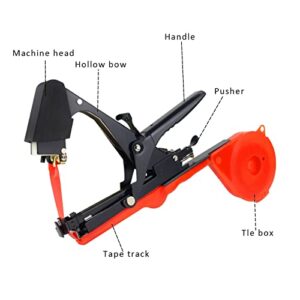 Plant Tying Machine,Plant Vine Tying Machine Tool with 10000pcs Staples 20 Rolls Tape Plant Tape Gun for Grapes,Raspberries,Tomatoes,and Vining Vegetables Tying Tool （Black）