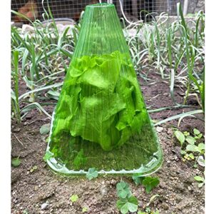 Fshow Garden Cloches,20 Pack Reusable Plant Bell Cover,Bell Jar Cloches for Protection Against Sun, Frost, Snails Etc. (Green)