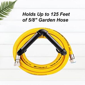 psqoong Garden Hose Holder, Water Hose Holder Wall Mount, Hose Hanger Holds Up to 125 ft Water Hose, Garden Hose Storage, Heavy Duty Hose Caddy, Hose Hook, Hose Organizer for Outside (2 pack)