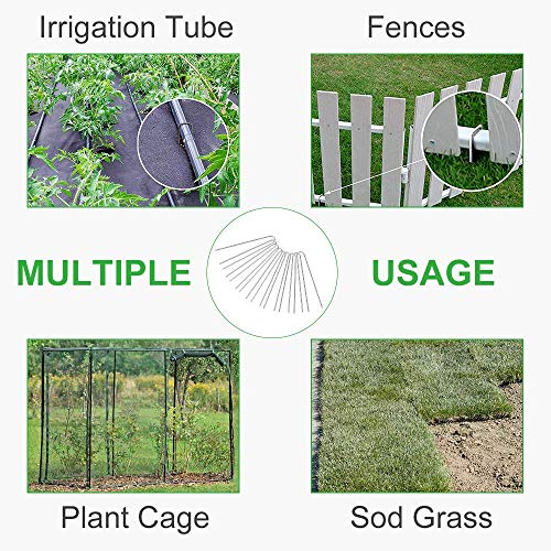 GROWNEER 50 Packs 6 Inches Heavy Duty 12 Gauge Galvanized Steel Garden Stakes Staples Securing Pegs for Securing Weed Fabric Landscape Fabric Netting Ground Sheets and Fleece