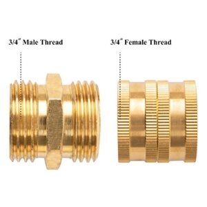 Xiny Tool Garden Hose Adapter, 3/4" Solid Brass Hose Connectors and Hose Ends, Male to Male, Female to Female, 3/4 Inch Brass Connector, 6-Pack with Extra 4 Washers