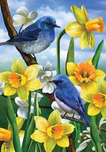 briarwood lane bluebirds and daffodils spring house flag floral 28″ x 40″