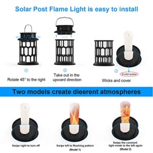 Topmante Solar Lanterns Outdoor Waterproof Flickering Flame Solar Lantern LED Hanging Lanterns Decorative Outdoor Solar Lights for Garden,Patio,Yard,Pathway 2Pack