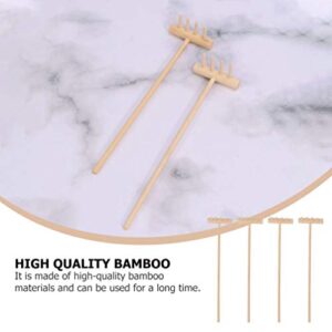 8Pcs Mini Zen Sand Rake Bamboo Rakes Tool Meditation Zen Garden Tools Feng Shui Tabletop Rock Garden Sandbox Kits Japanese Desktop Sand Box Accessories Garden rake 14cm x3. 5cm