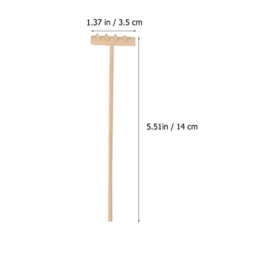 8Pcs Mini Zen Sand Rake Bamboo Rakes Tool Meditation Zen Garden Tools Feng Shui Tabletop Rock Garden Sandbox Kits Japanese Desktop Sand Box Accessories Garden rake 14cm x3. 5cm