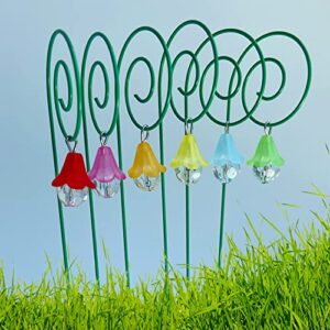 fairy garden accessories – set of 12 fairy garden lanterns – miniature garden hanging lantern flower style with shepherds hook outdoor kit