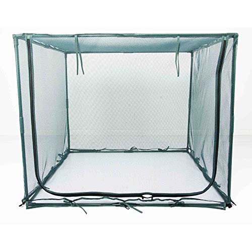 Square 4'x4' Netting Cover 3.3FT Tall Crop Cage Pest Guard Cover for Vegetables Fruits Durable Plant Garden Net with 4 Stakes