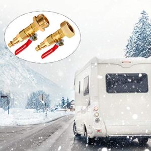 Winterize Adapter with 1/4 Inch Male Quick Connecting Plug and 3/4 inch Male GHT Thread, 1/4 Inch Male Quick Plug and 3/4 Inch Female Garden Hose Threading, Winterize Quick Adapter with Ball Valve