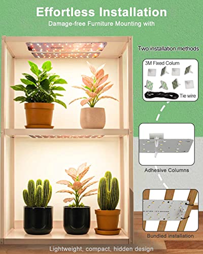 DOMMIA Grow Lights, Full Spectrum 12W(120W Equiv) Grow Light for Indoor Plants, 84 LEDs Sunlike Plant Grow Light with On/Off Switch for Seed Starting, Hydroponics, Succulents & More, Easy to Assemble