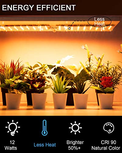 DOMMIA Grow Lights, Full Spectrum 12W(120W Equiv) Grow Light for Indoor Plants, 84 LEDs Sunlike Plant Grow Light with On/Off Switch for Seed Starting, Hydroponics, Succulents & More, Easy to Assemble