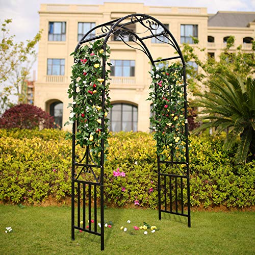 1. GO Steel Garden Arch, 7'2'' High x 3'11'' Wide, Garden Arbor for Various Climbing Plant, Outdoor Garden Lawn Backyard