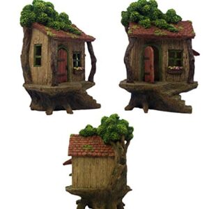 PRETMANNS Fairy Garden Fairy Houses – Fairy Garden Houses for Outdoor - Large Fairy Tree House with a Door That Opens – 9” High - Fairy Garden Supplies for Miniature Garden Accessories