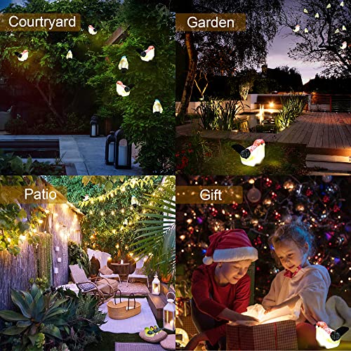 JZSTOM Solar Outdoor Lights Bird Garden Statues Decor,Bird Figurine Lights with Powered LED, Housewarming Birthday Gifts for Women, Mom(3 Pack)