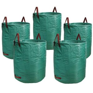 phyex 5-pack 72 gallons garden bag heavy duty gardening bags, lawn pool garden leaf waste rubbish plants grass bag (5 x 72gallons)