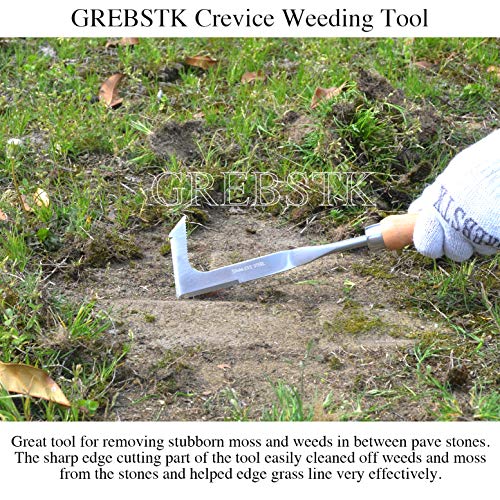 GREBSTK Crack Weeder Crevice Weeding Tool Manual Weeder Beech Handle Lawn Yard Gardening Tool