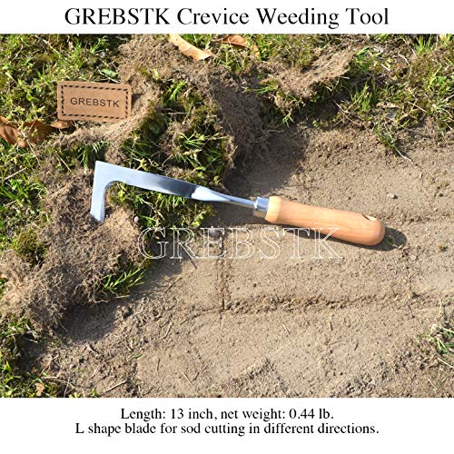 GREBSTK Crack Weeder Crevice Weeding Tool Manual Weeder Beech Handle Lawn Yard Gardening Tool