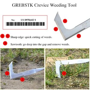 GREBSTK Crack Weeder Crevice Weeding Tool Manual Weeder Beech Handle Lawn Yard Gardening Tool