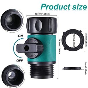 12 Pcs Garden Hose Shut off Valve Plastic Connect Water Hose Turn off Valve Garden Hose Connector Set with 6 Piece Anti Leak Valve Standard 3/4 Inch Thread and 12 Piece Rubber Gaskets