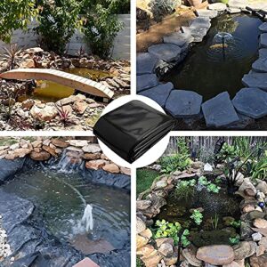 Inslat 14.5 Mil Pond Liner, 7x10 Ft Pond HDPE Skins Small Fish Pond Liners Rubber Pond Tarp Easy Cutting Underlayment for Fountains, Waterfall & Water Gardens