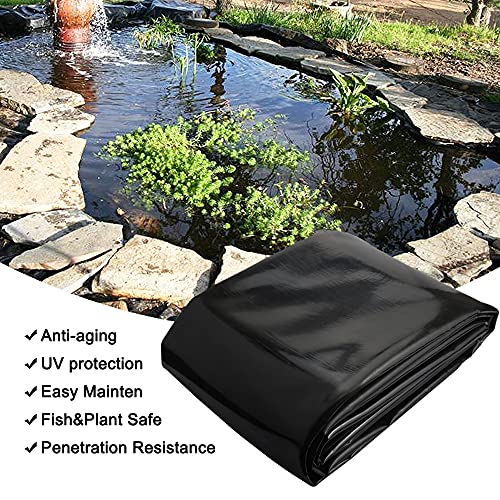 Inslat 14.5 Mil Pond Liner, 7x10 Ft Pond HDPE Skins Small Fish Pond Liners Rubber Pond Tarp Easy Cutting Underlayment for Fountains, Waterfall & Water Gardens