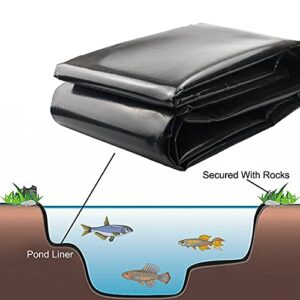 Inslat 14.5 Mil Pond Liner, 7x10 Ft Pond HDPE Skins Small Fish Pond Liners Rubber Pond Tarp Easy Cutting Underlayment for Fountains, Waterfall & Water Gardens