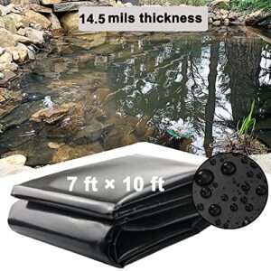 Inslat 14.5 Mil Pond Liner, 7x10 Ft Pond HDPE Skins Small Fish Pond Liners Rubber Pond Tarp Easy Cutting Underlayment for Fountains, Waterfall & Water Gardens