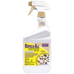 bonide repels-all animal repellent, 32 oz ready-to-use spray, outdoor garden deer & rabbit repellent, people & pet safe