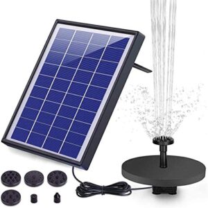 AISITIN 6.5W Solar Bird Bath Fountain Built-in 1500mAh Battery, Solar Fountain Pump for Bird Bath with 6 Nozzles, Solar Floating Water Fountain Pump for Bird Bath, Fish Tank, Pond, Garden and Outdoor