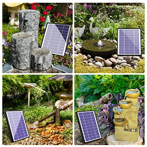 AISITIN 6.5W Solar Bird Bath Fountain Built-in 1500mAh Battery, Solar Fountain Pump for Bird Bath with 6 Nozzles, Solar Floating Water Fountain Pump for Bird Bath, Fish Tank, Pond, Garden and Outdoor