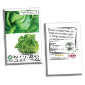 "Parris Island" Romaine Lettuce Seeds for Planting, 1000+ Heirloom Seeds Per Packet, (Isla's Garden Seeds), Non GMO, Botanical Name: Lactuca Sativa, Great Home Garden Gift