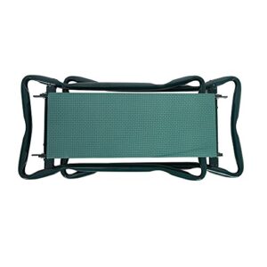 Garden Kneeler Seat Heavy Duty Gardening Bench Stool with Tool Poch, Eva Soft Foam Pad for Kneeling and Seating, Lightweight Frame