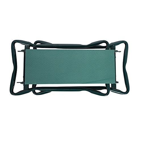 Garden Kneeler Seat Heavy Duty Gardening Bench Stool with Tool Poch, Eva Soft Foam Pad for Kneeling and Seating, Lightweight Frame