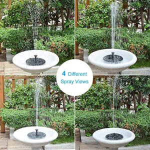 Solar Fountain for Bird Bath, Solar Powered Fountain Pump 1.5W Free Standing Floating Birdbath Water Pumps for Garden, Patio, Pond and Pool