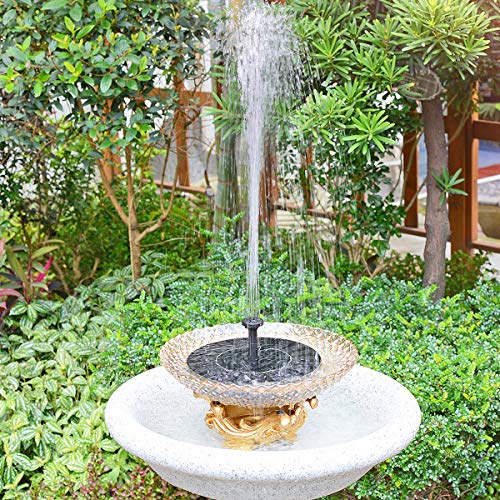 Solar Fountain for Bird Bath, Solar Powered Fountain Pump 1.5W Free Standing Floating Birdbath Water Pumps for Garden, Patio, Pond and Pool