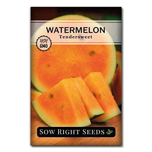 Sow Right Seeds - Tri-Color Watermelon Seed Collection for Planting - Red Jubilee, Yellow Petite and Orange Tendersweet Watermelons. Non-GMO Heirloom Seeds to Plant a Home Vegetable Garden