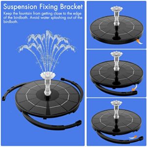 AISITIN 3.5W DIY Solar Fountain Pump for Water Feature Outdoor Solar Bird Bath Fountain Pump with Multiple Nozzles, Solar Powered Water Floating Fountain for Garden, Ponds, Fish Tank and Aquarium