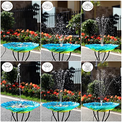 AISITIN 3.5W DIY Solar Fountain Pump for Water Feature Outdoor Solar Bird Bath Fountain Pump with Multiple Nozzles, Solar Powered Water Floating Fountain for Garden, Ponds, Fish Tank and Aquarium