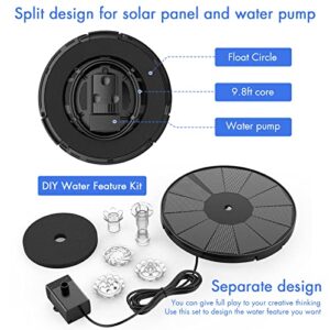 AISITIN 3.5W DIY Solar Fountain Pump for Water Feature Outdoor Solar Bird Bath Fountain Pump with Multiple Nozzles, Solar Powered Water Floating Fountain for Garden, Ponds, Fish Tank and Aquarium