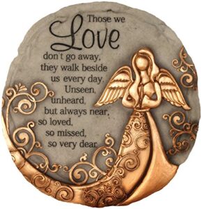 spoontiques – garden décor – bronze angel stepping stone – decorative stone for garden