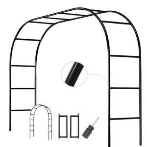 Wedding Arches for Ceremony Wedding Arch 6.6ft Circle Backdrop Stand Round Backdrop Stand Balloon Arch Stand Circle Balloon Arch Frame Round Balloon Arch Frame for Party Decoration (Garden Arch)