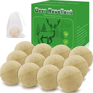 deer repellent, 12pack natural deer stopper repellent, rabbit repellent powerful deer deterrent for outdoor garden plant tree yard, safe for deer and plants