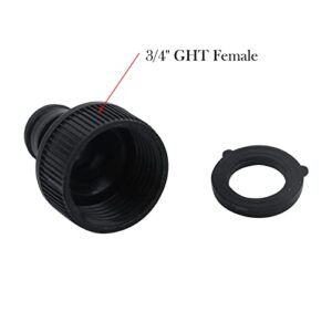 Antrader Plastic Garden Hose Female Connector, Water Hose Thread Fitting Adapter Set, from Quick Connector to Standard 3/4'' Thread Connector, Black, 10-Pack