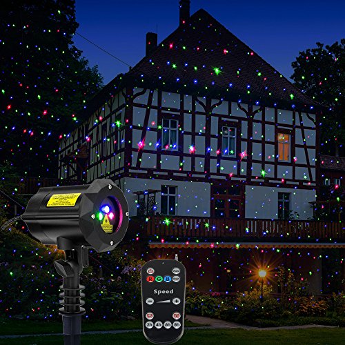 Poeland Outdoor Garden Laser Lights Waterproof Christmas Projector Lighting with Security Lock 3 Color Red Green Blue