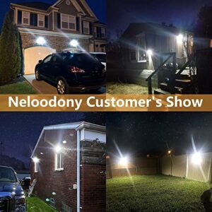 Neloodony Solar Outdoor Lights 100 LED Motion Sensor Solar Lights Wireless IP65 Waterproof Security Lights Solar Powered Outdoor Lights for Front Door Patio Garden Yard Wall (2000LM, 4Pack)