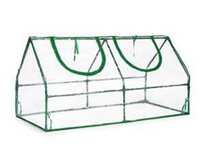 topline outdoor mini garden greenhouse with zipper openings – 47 inch