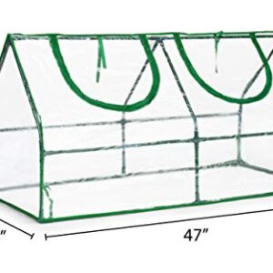 Topline Outdoor Mini Garden Greenhouse with Zipper Openings - 47 Inch