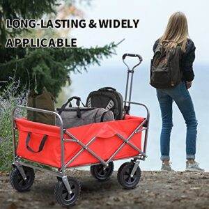 Collapsible Wagon Outdoor Garden Cart Multipurpose Collapsible Beach Wagon Trolley Cart Folding Wagon Cart with Wheels, Size 35.4 x 20 x 29.5 inch