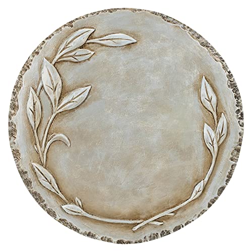 NAT & Jules Leaves Stone Grey 12 inch Resin Stone Decorative Stepping Stone