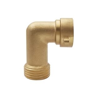 Garden Hose Connector,90 Degree Solid Brass Garden Hose Quick Connect Fittings (2-Pack) 3/4 Inch,Solid Brass Pipe Fitting